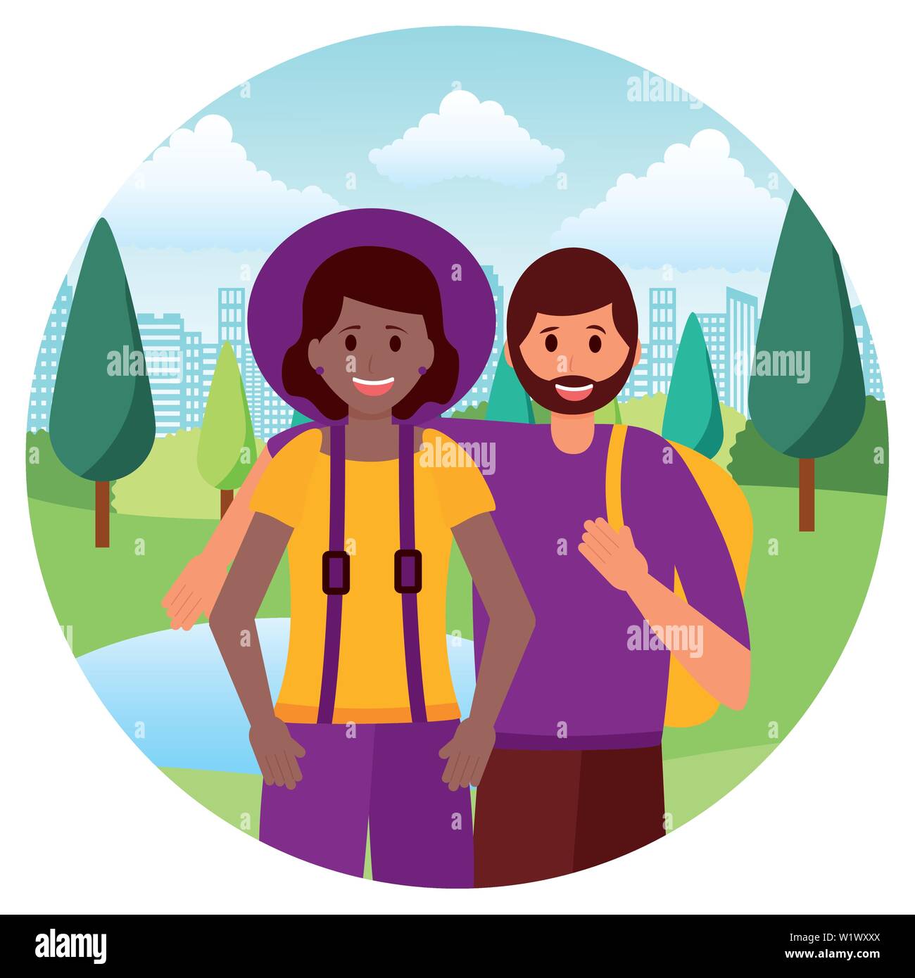 happy young people flat design Stock Vector Image & Art - Alamy