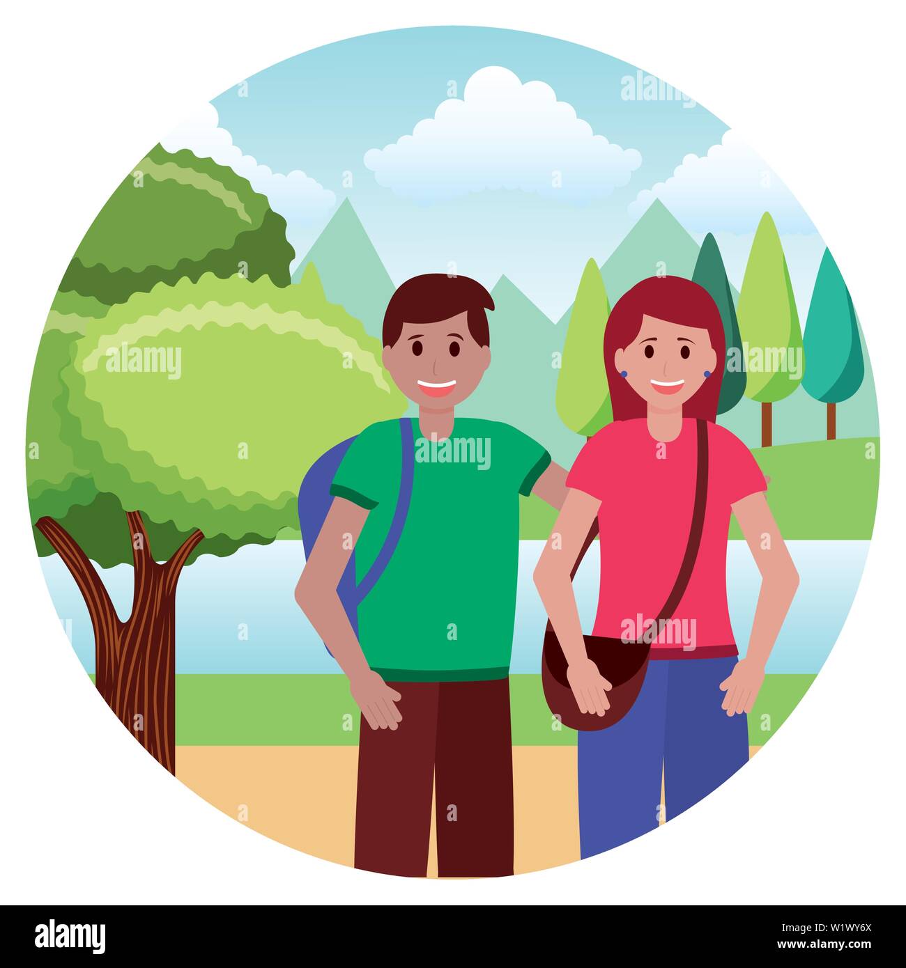 happy young people flat design Stock Vector Image & Art - Alamy