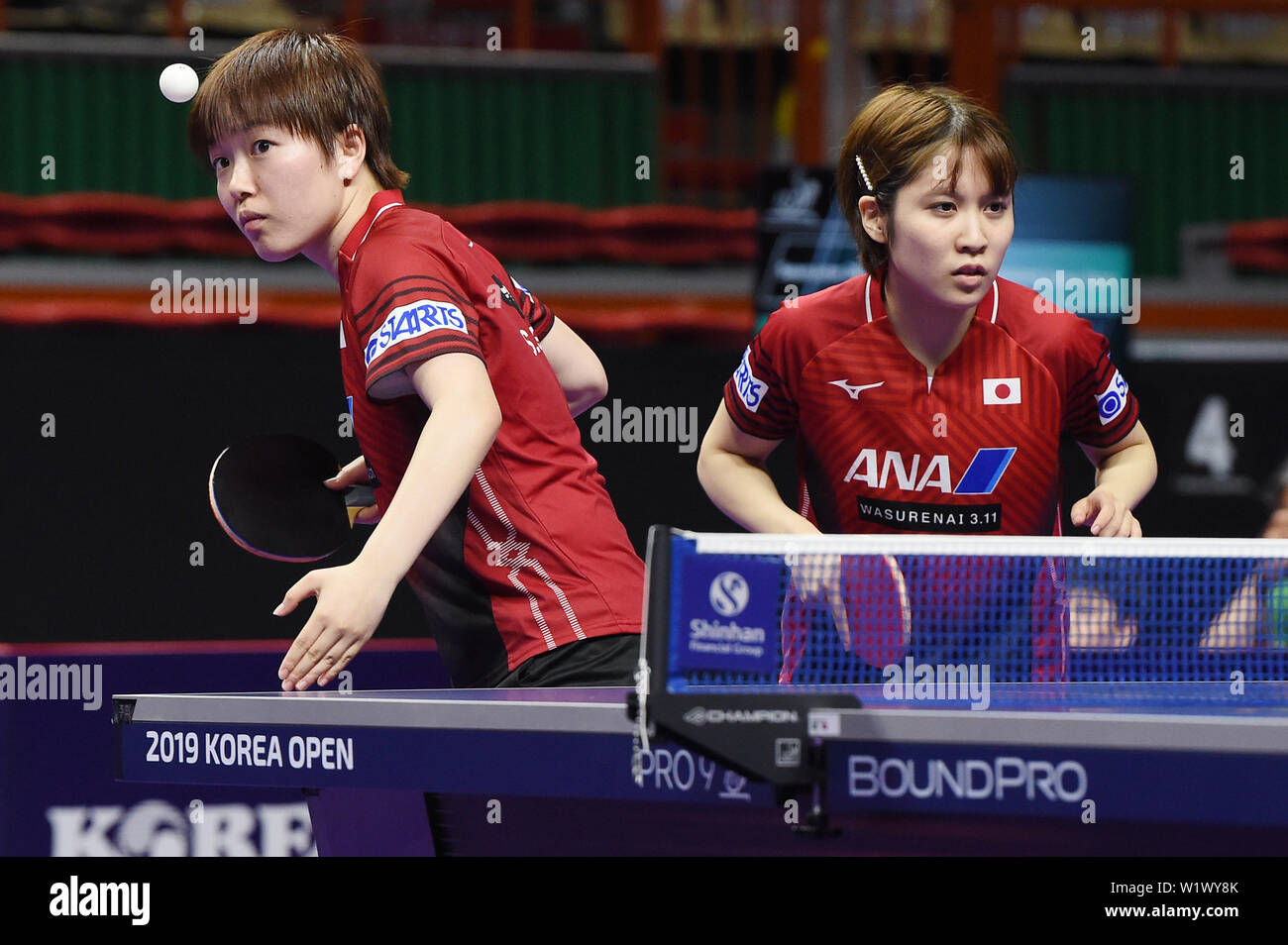 Busan, South Korea. 4th July, 2019. Miu Hirano (JPN), Saki Shibata (JPN ...
