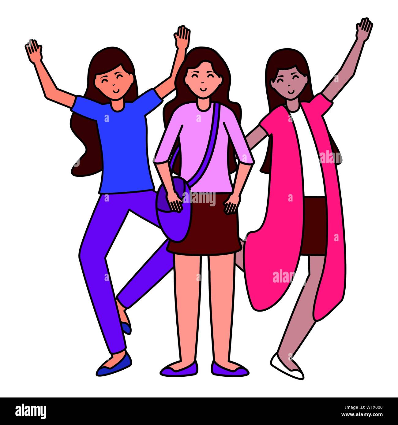 happy young people flat design Stock Vector Image & Art - Alamy