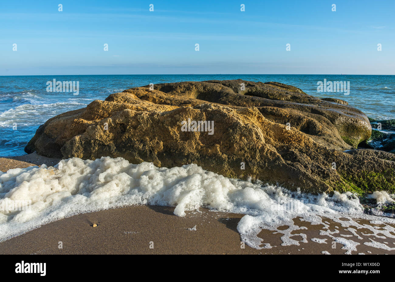Limestone rock on the seashore near the village of Fontanka, Odessa ...