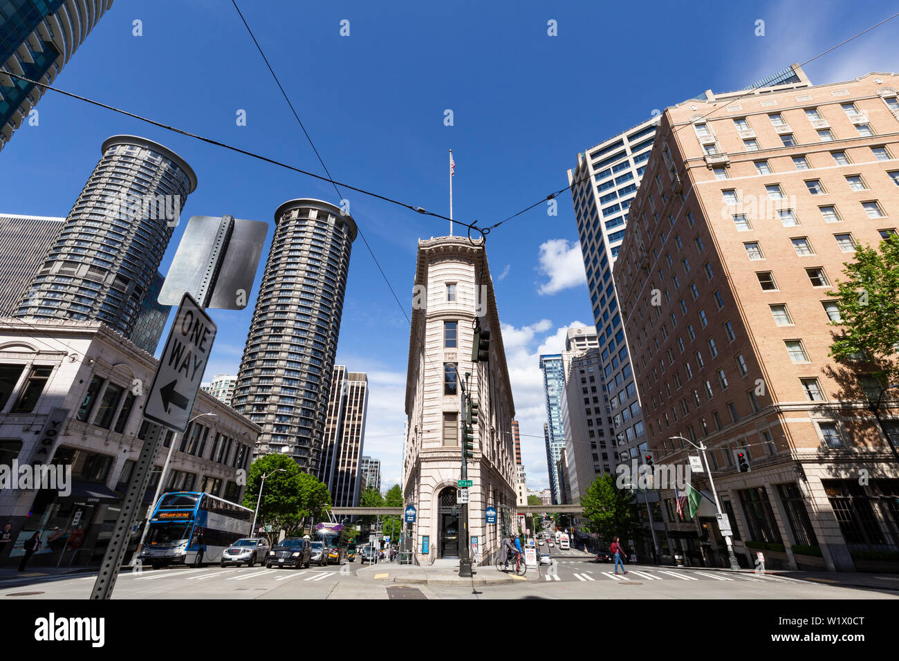 United States of America, USA, Seattle, Washington, 4th Ave and Stewart ...