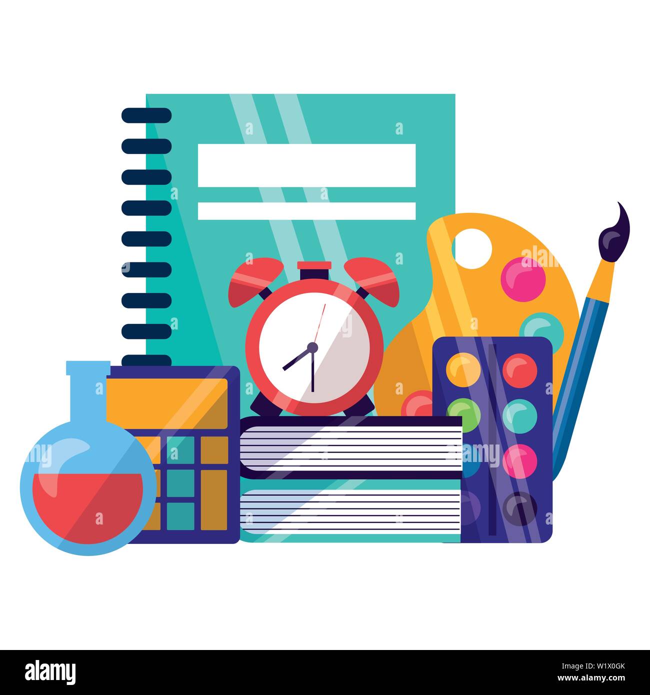 back to school flat design Stock Vector Image & Art - Alamy