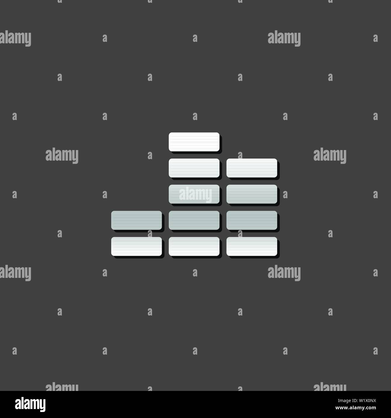 Audio symbol icon in metallic grey color style. Computer data music ...