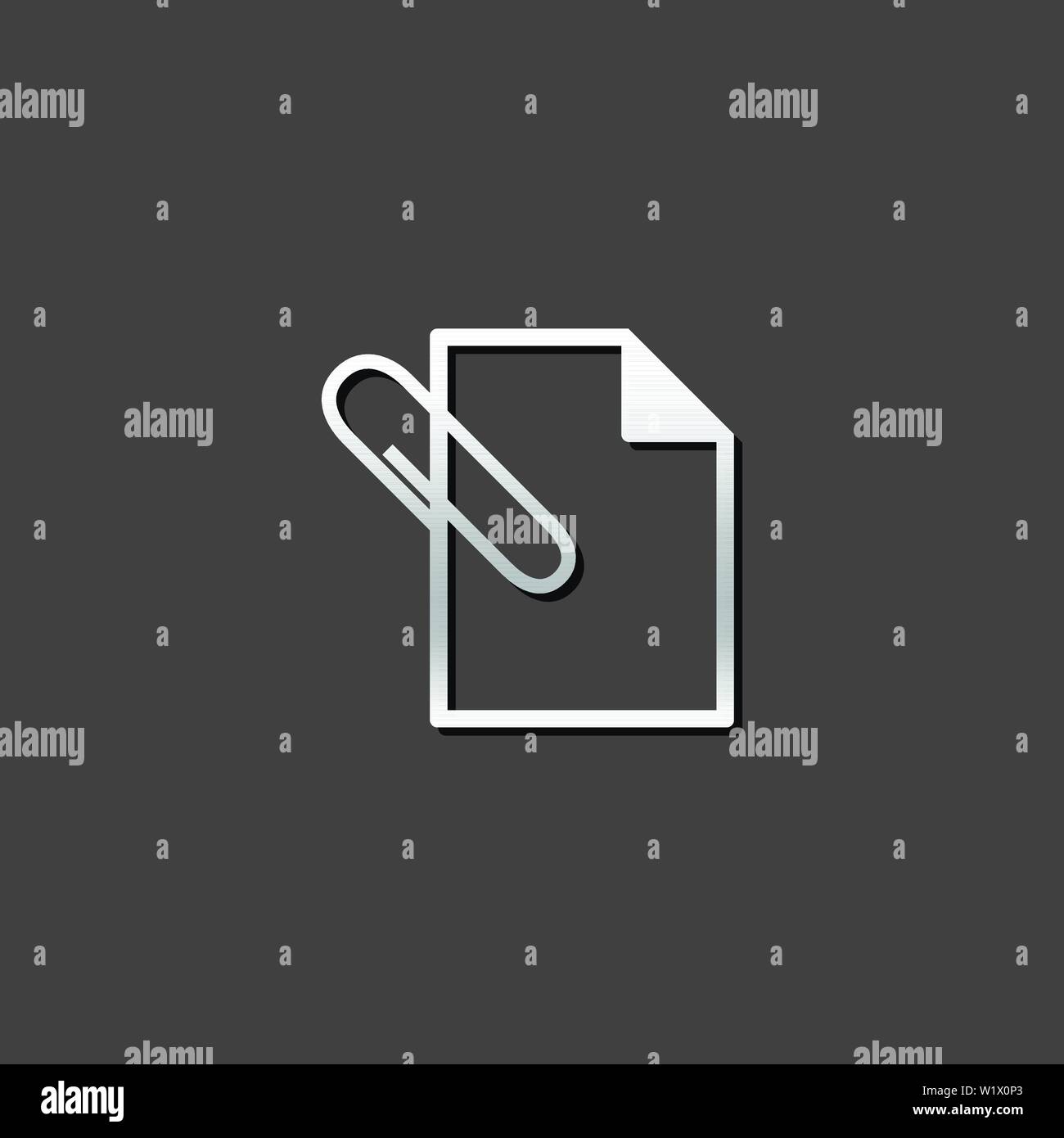 Attachment file icon in metallic grey color style. Internet ...