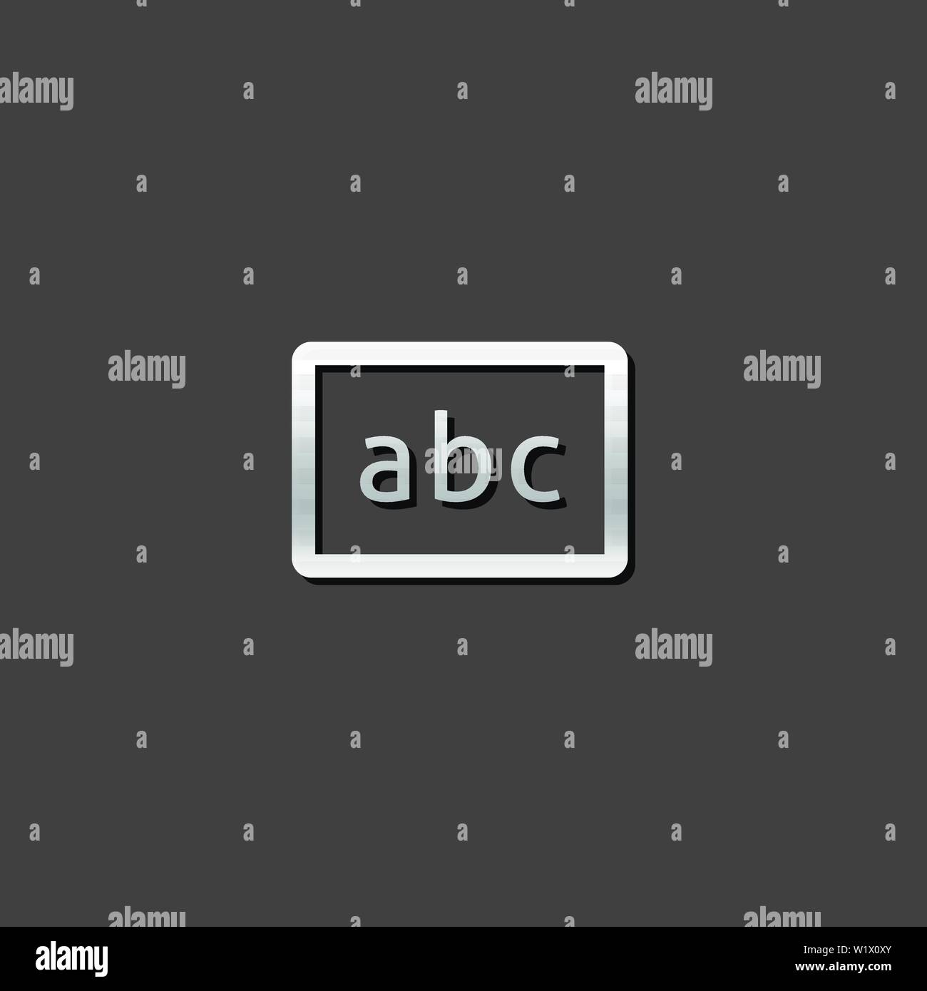 Blackboard icon in metallic grey color style. Education school college ...