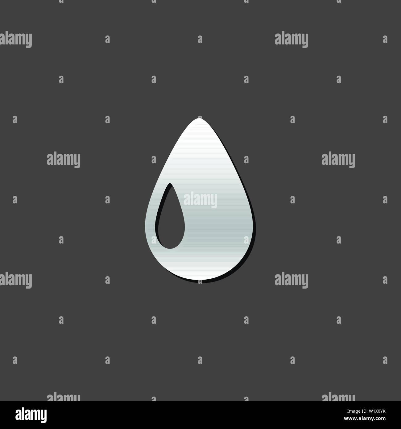 Blood drop icon in metallic grey color style. Medical healthcare donor ...