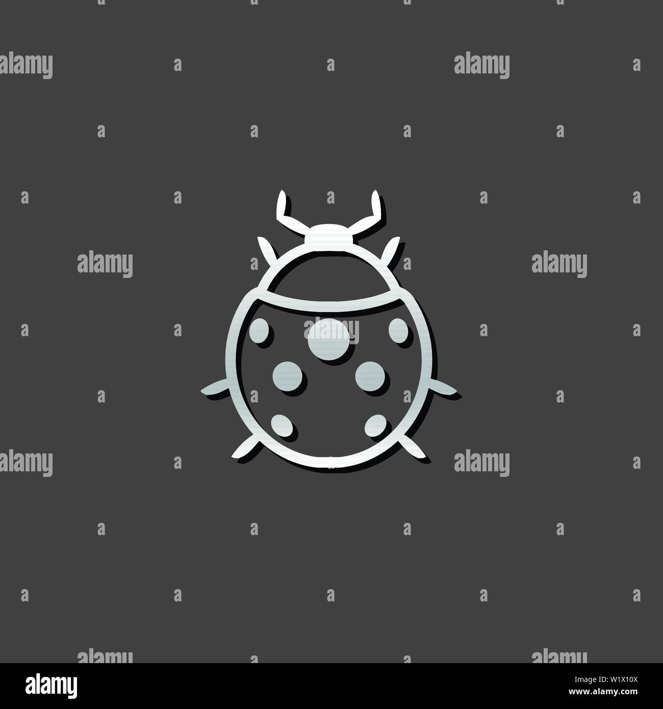 Bug icon in metallic grey color style. Insects, computer virus Stock ...