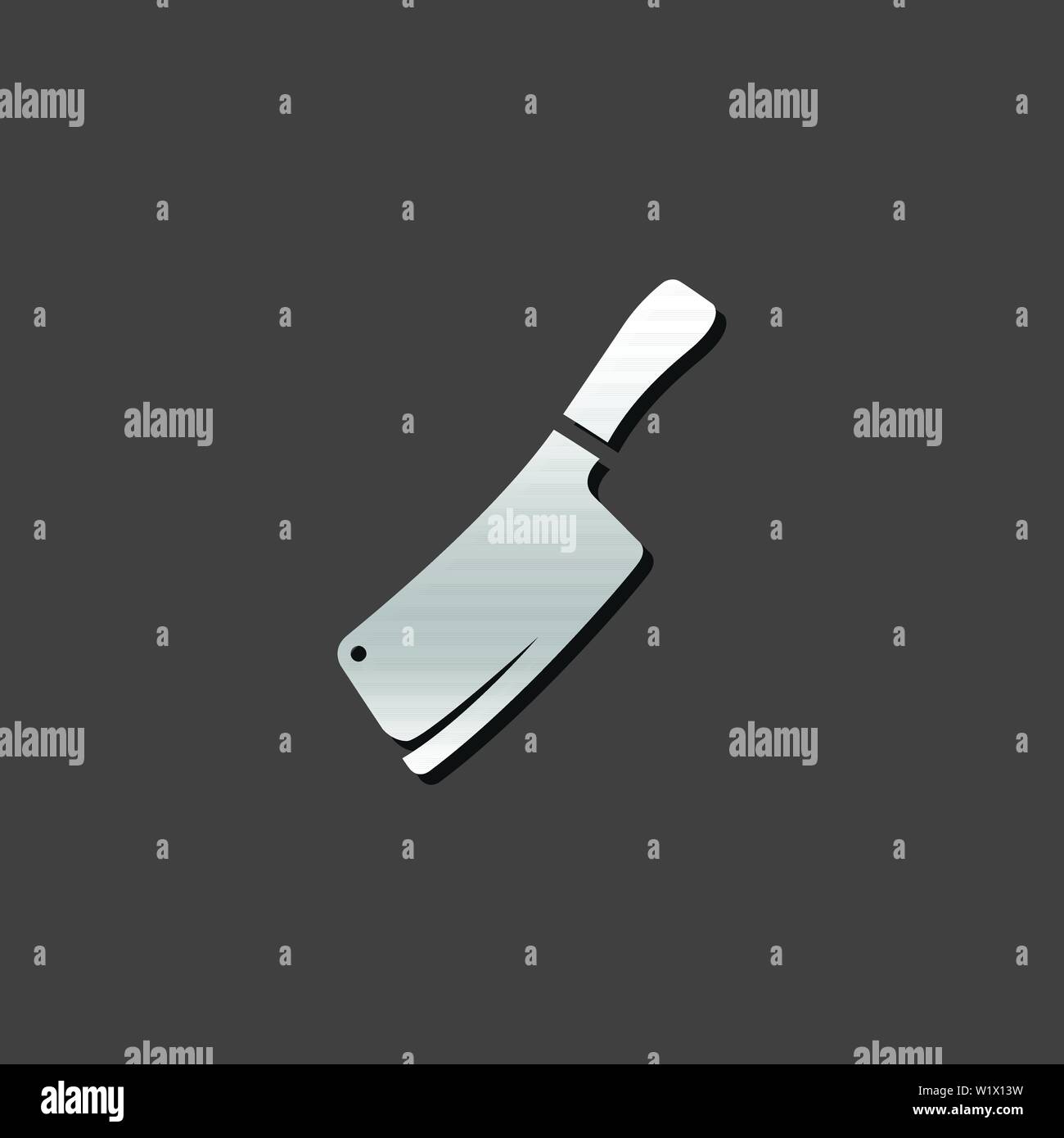 Butcher knife icon in metallic grey color style. Kitchen restaurant ...