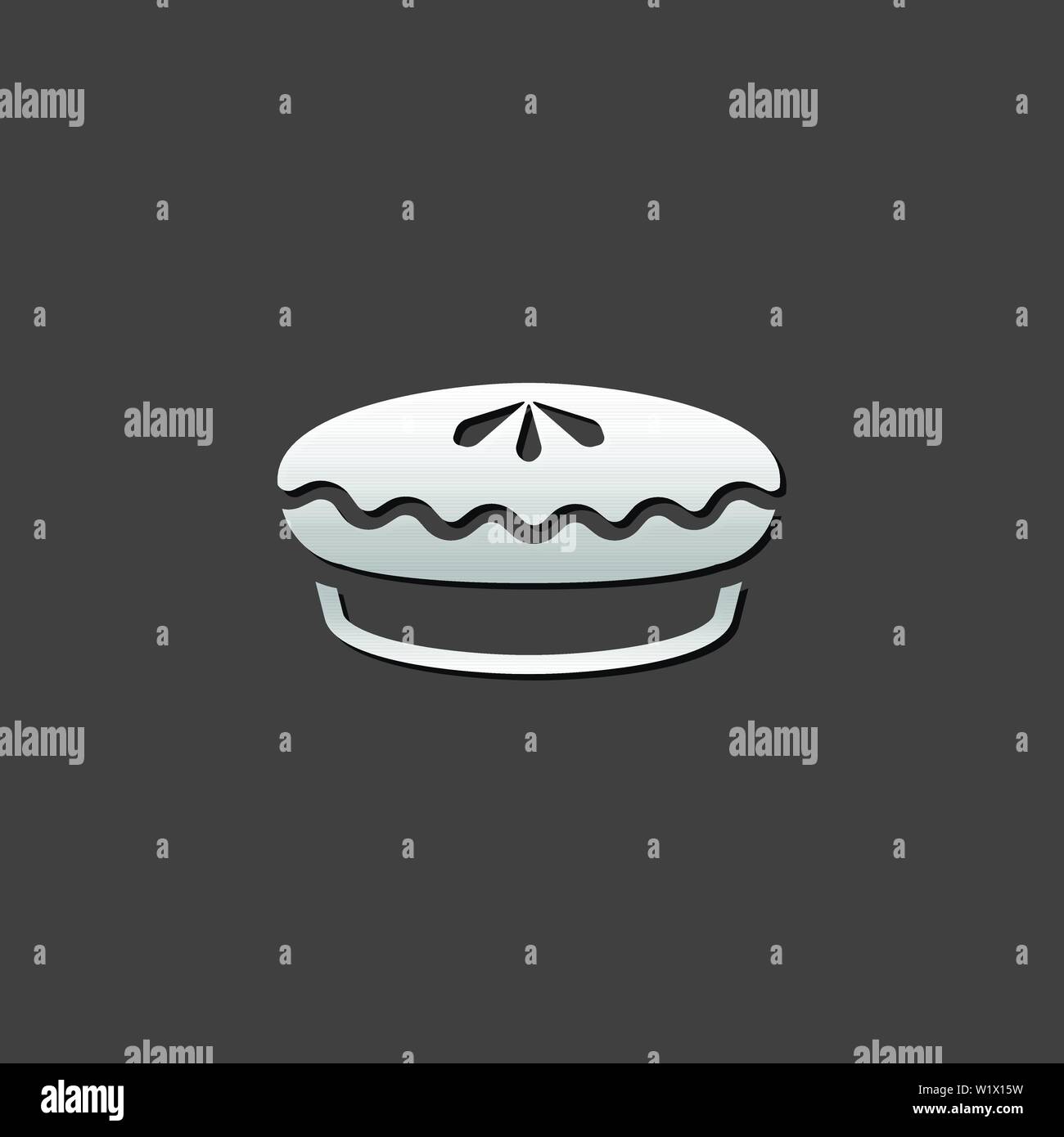 Cake icon in metallic grey color style. Food sweet delicious Stock ...