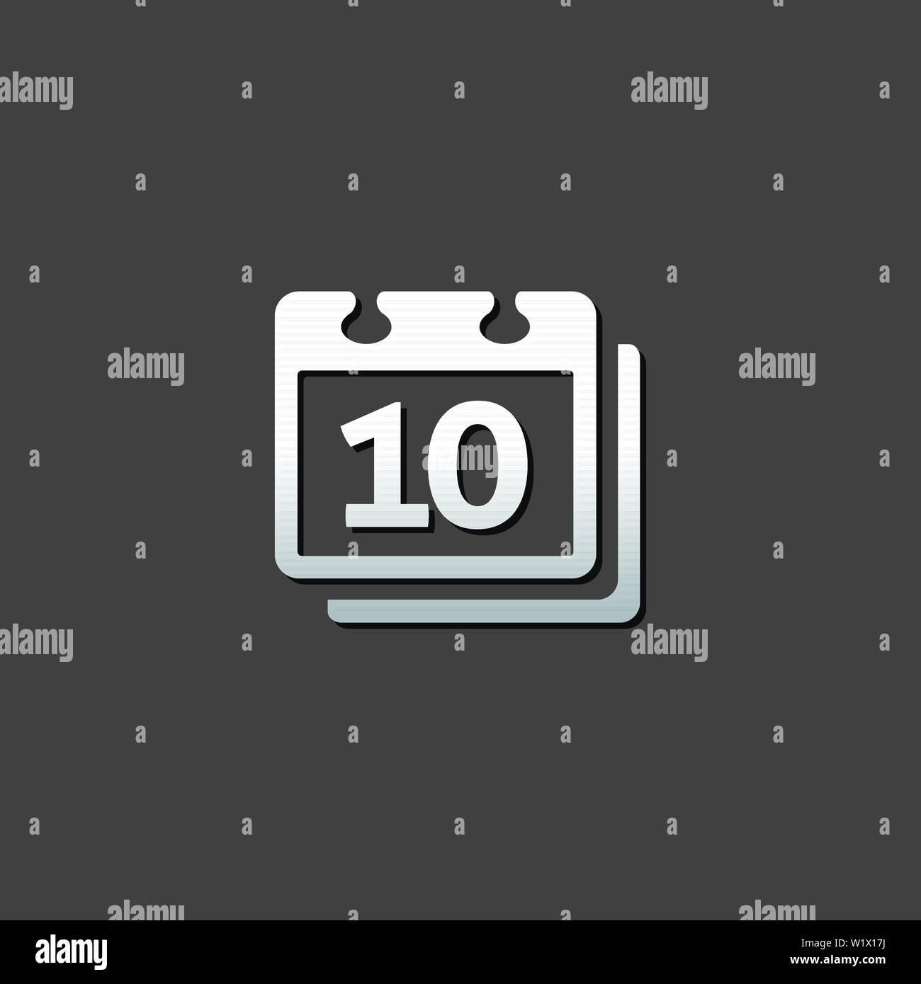 Calendar icon in metallic grey color style. Events organizer reminder ...