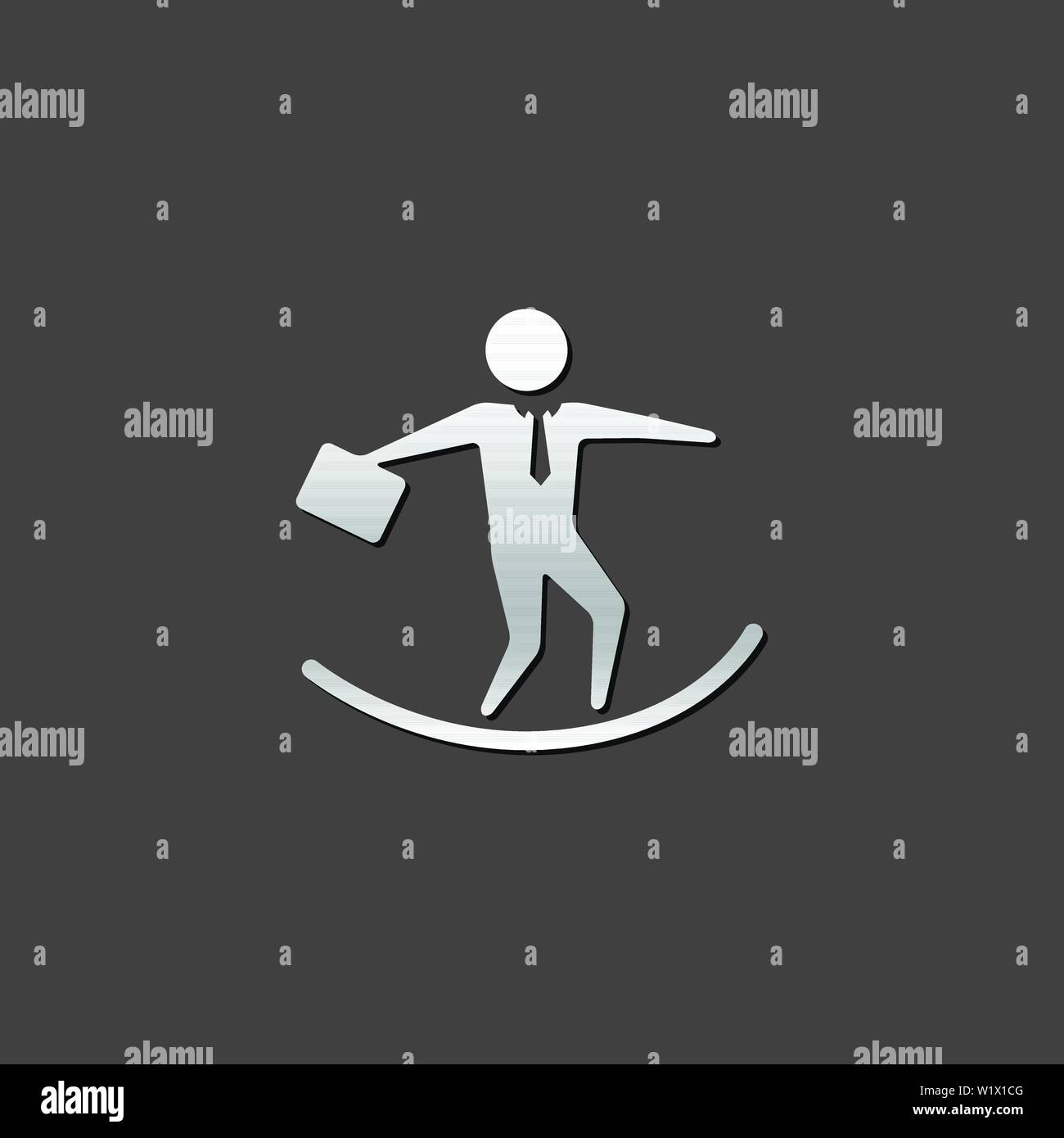 Businessman challenge icon in metallic grey color style Stock Vector ...
