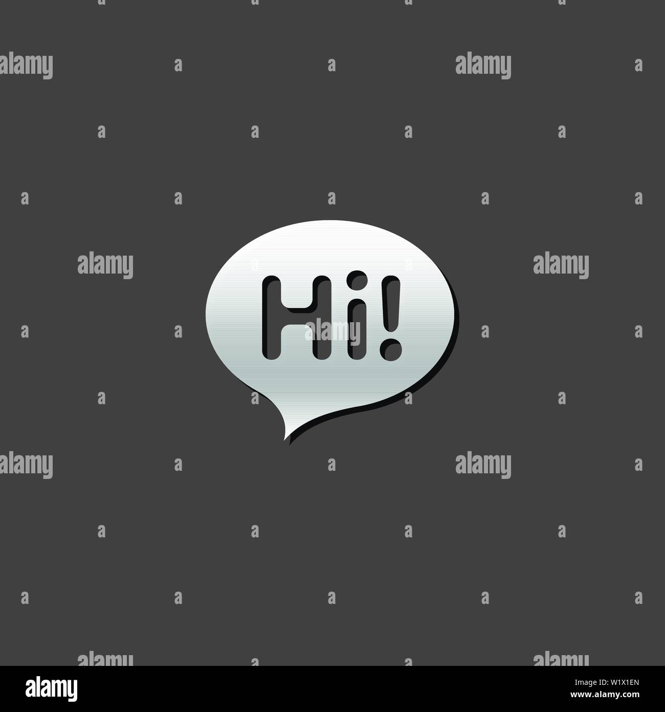 Chatting icon in metallic grey color style. Text bubbles communication ...