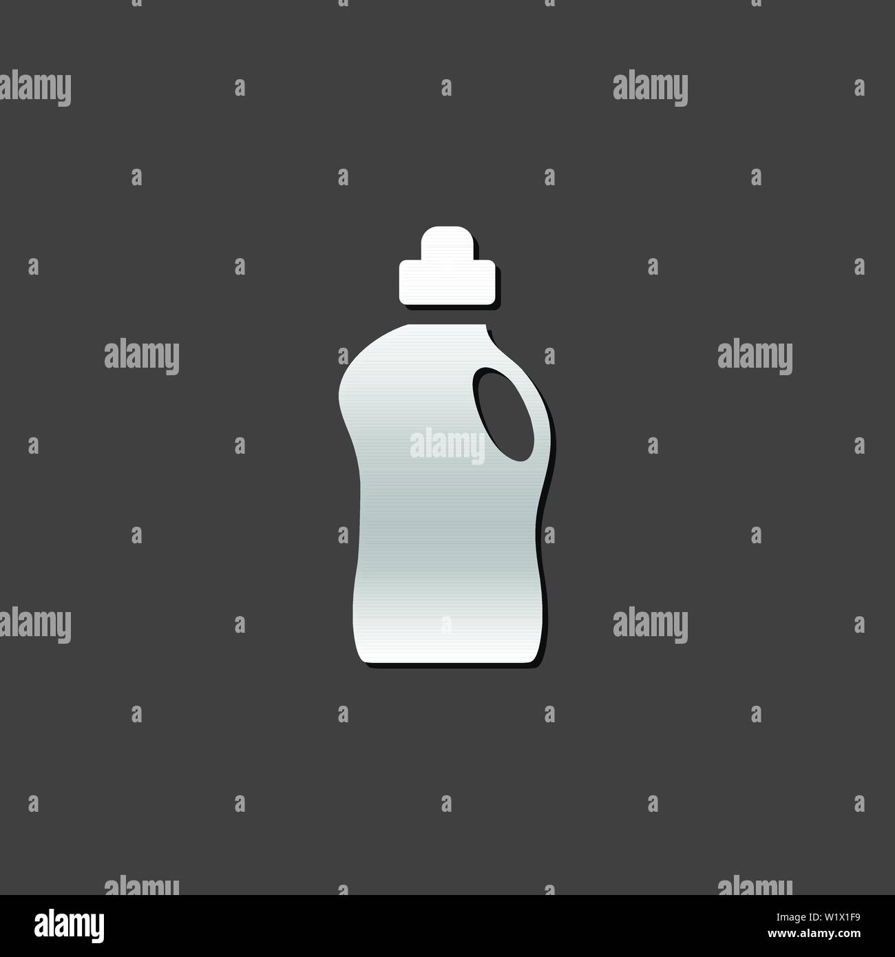 Detergent bottle icon in metallic grey color style. Laundry perfume ...