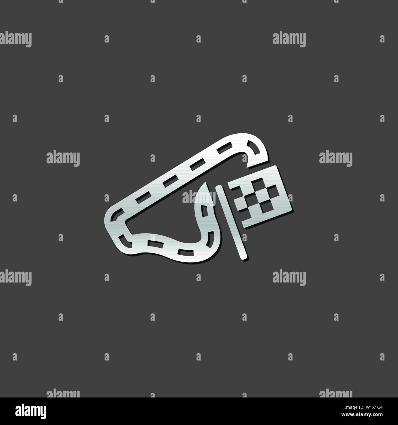 Race circuit icon in metallic grey color style. Sport transportation ...