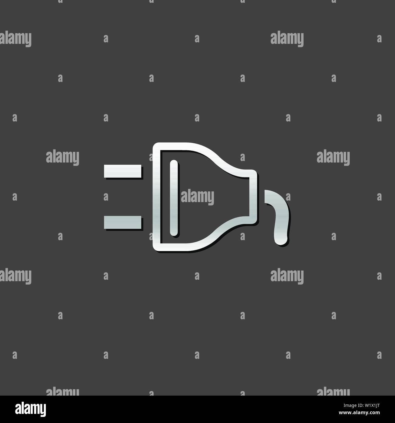 Electric plug icon in metallic grey color style. Electricity connection ...