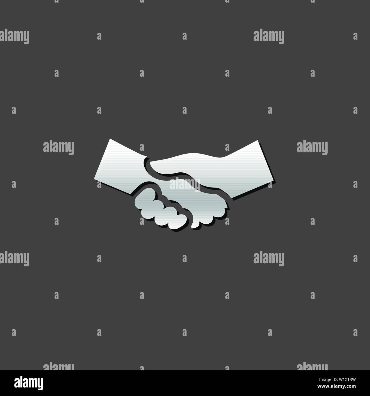 Handshake icon in metallic grey color style. Business people agreement ...