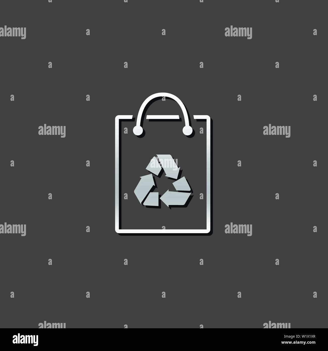 Recycle symbol icon in metallic grey color style. Environment go green ...