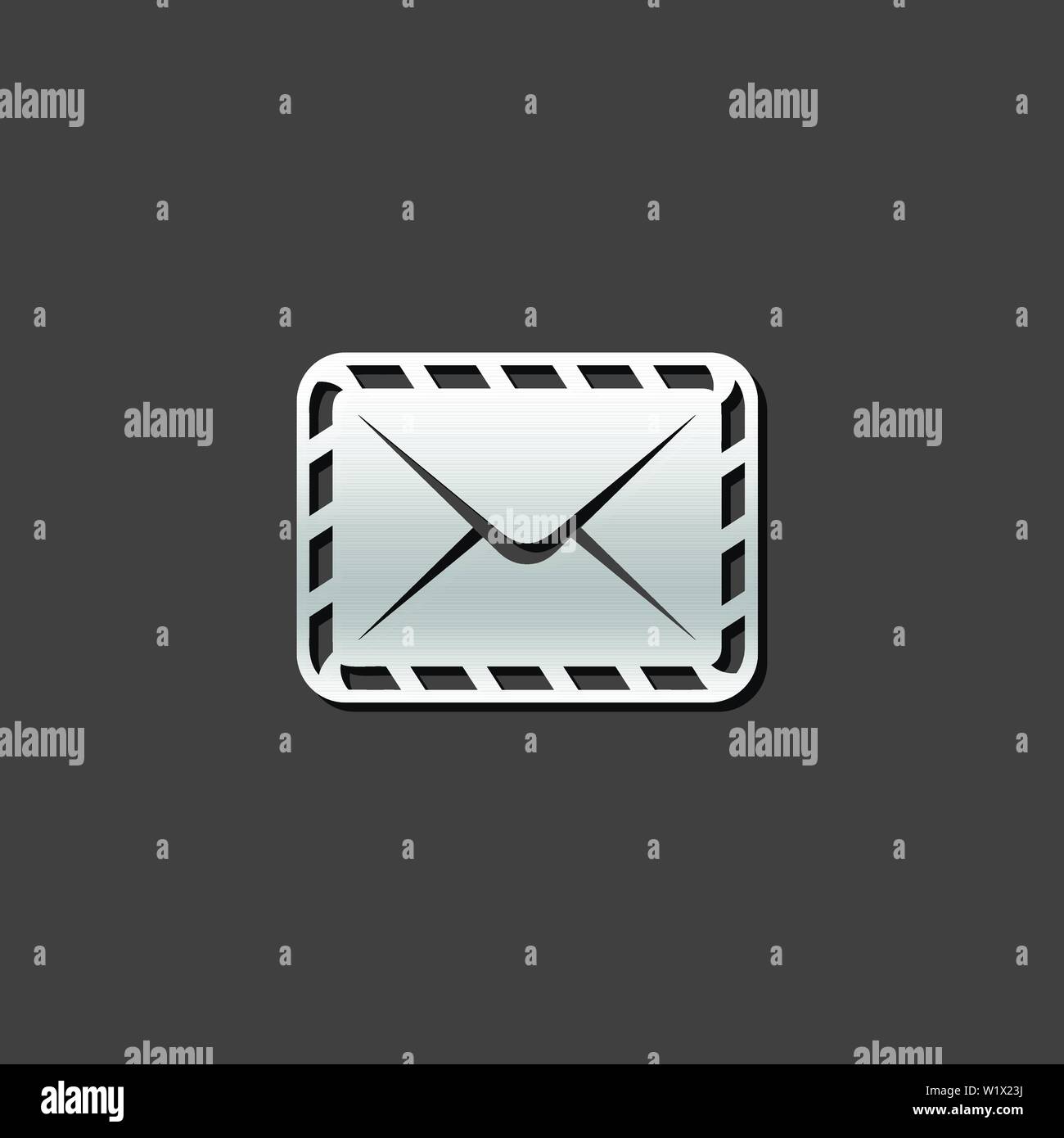 Envelope icon in metallic grey color style. Mail email message ...