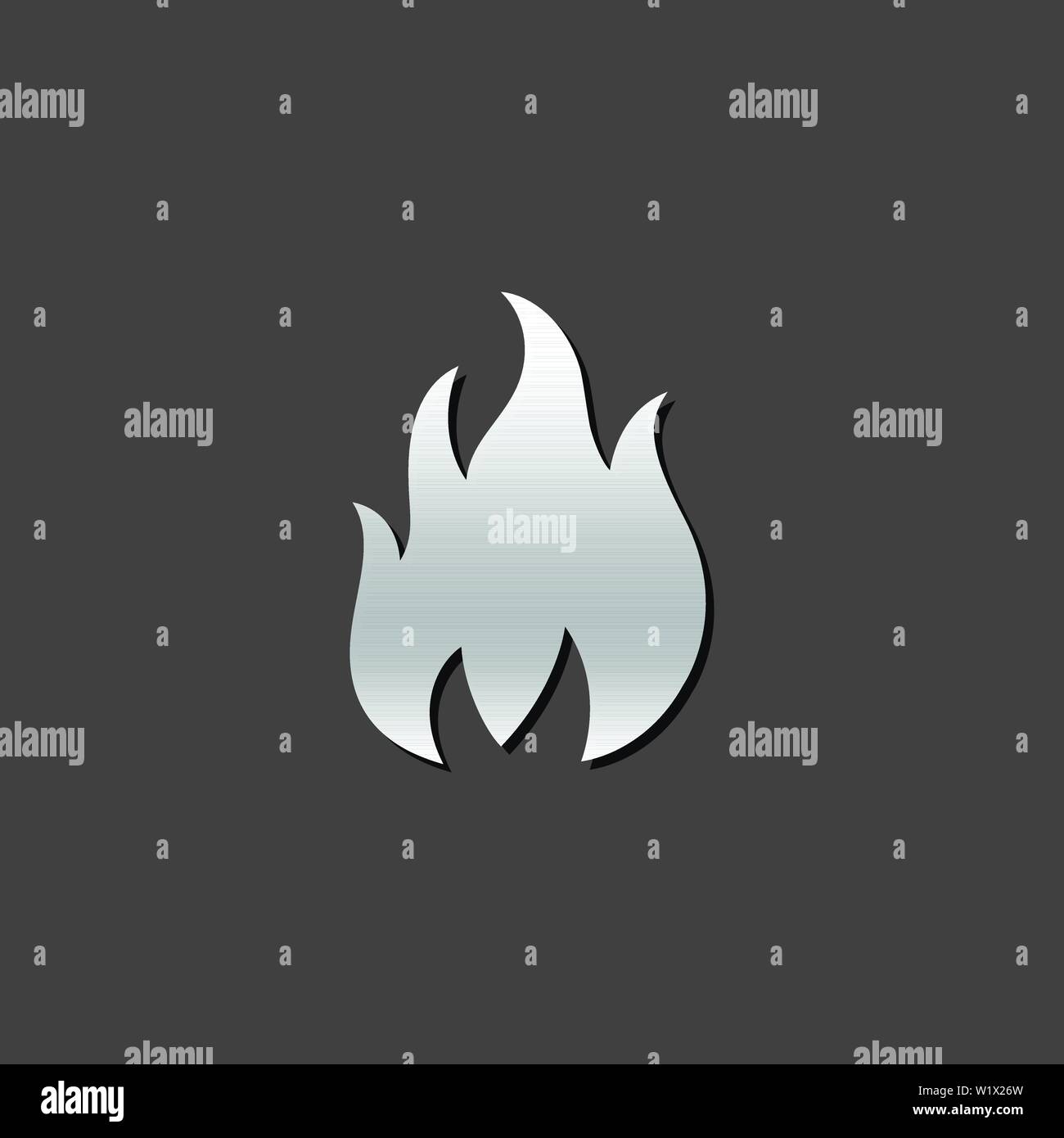 Car on fire icon in metallic grey color style. Automotive accident ...