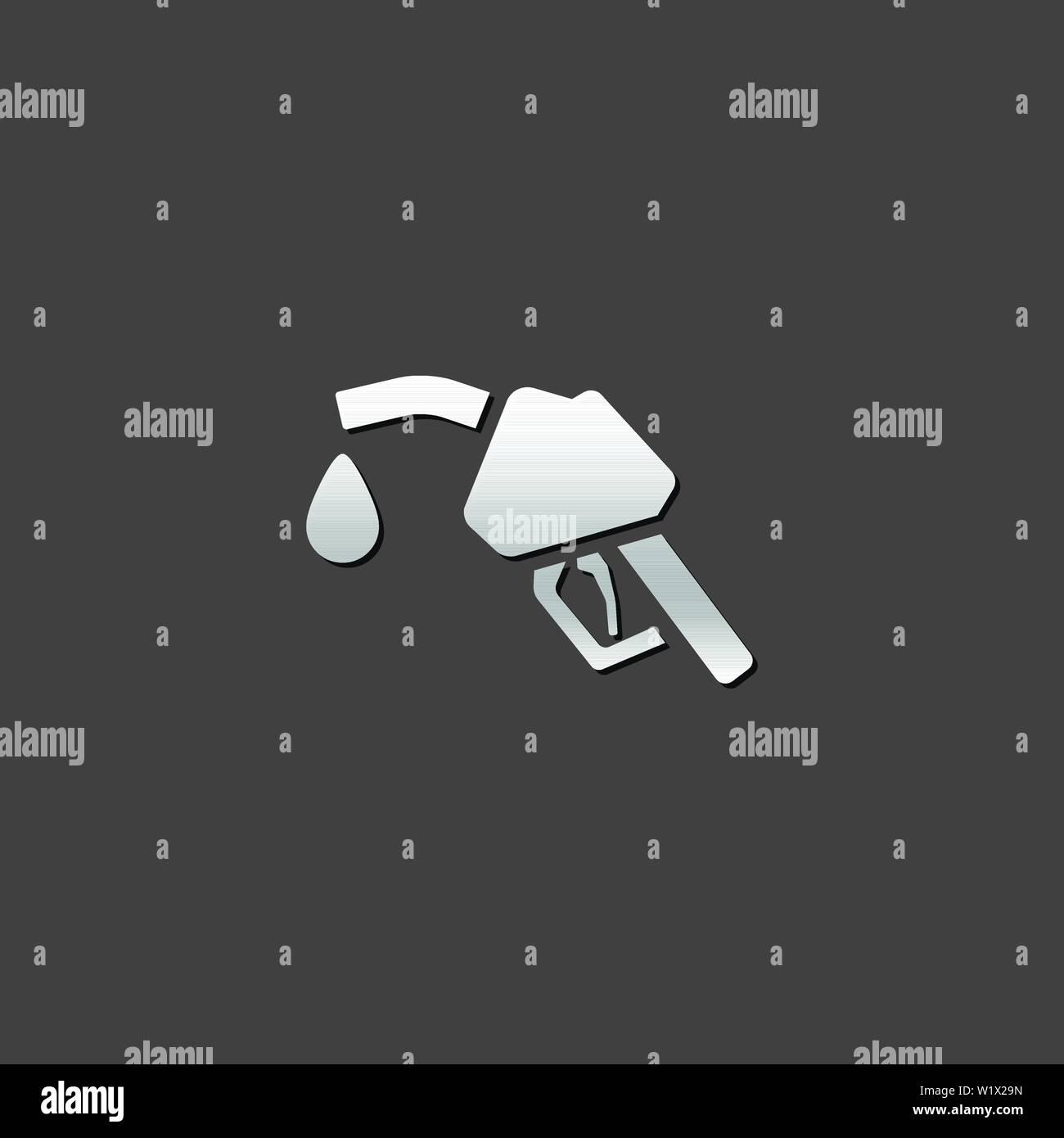 Gas dispenser icon in metallic grey color style. Oil gasoline fuel ...