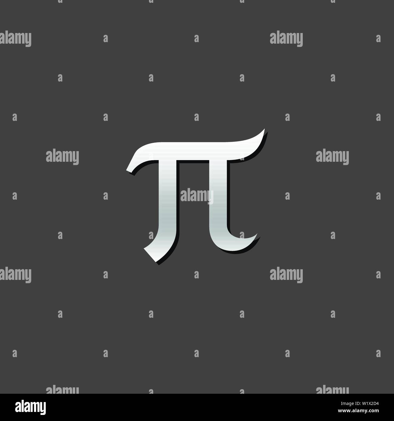 Greek alphabet icon in metallic grey color style. Mathematics number ...