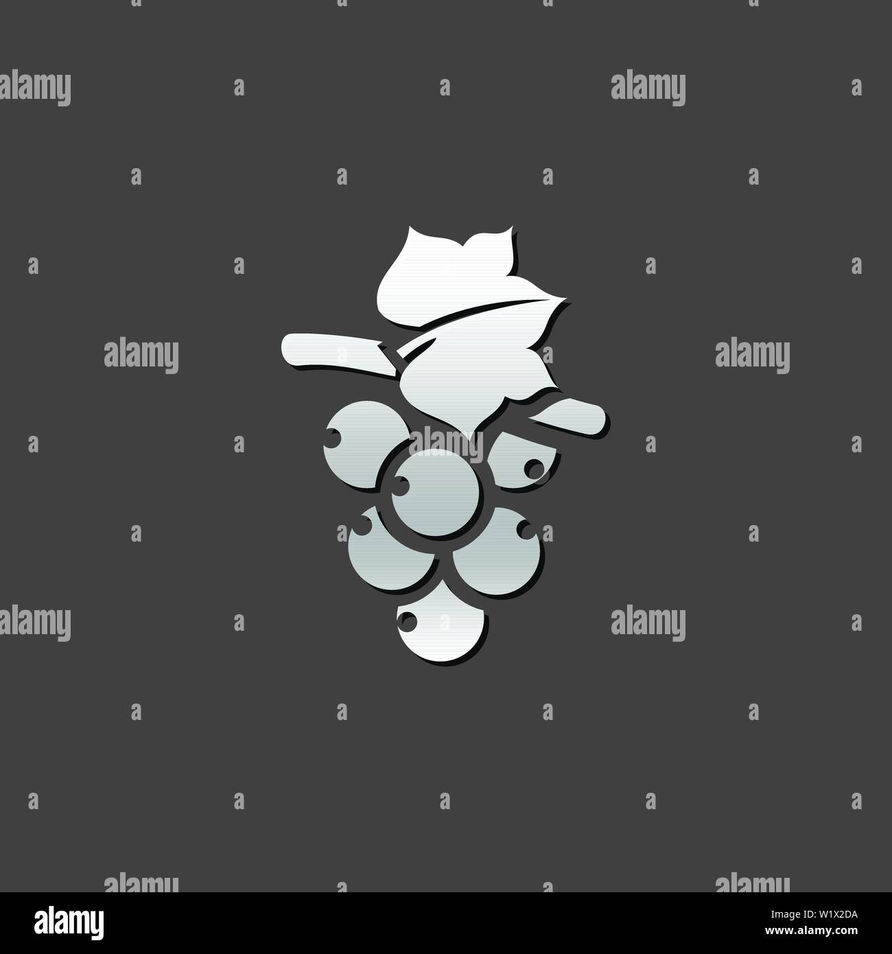 Grape icon in metallic grey color style. Fruit berry sweet Stock Vector ...
