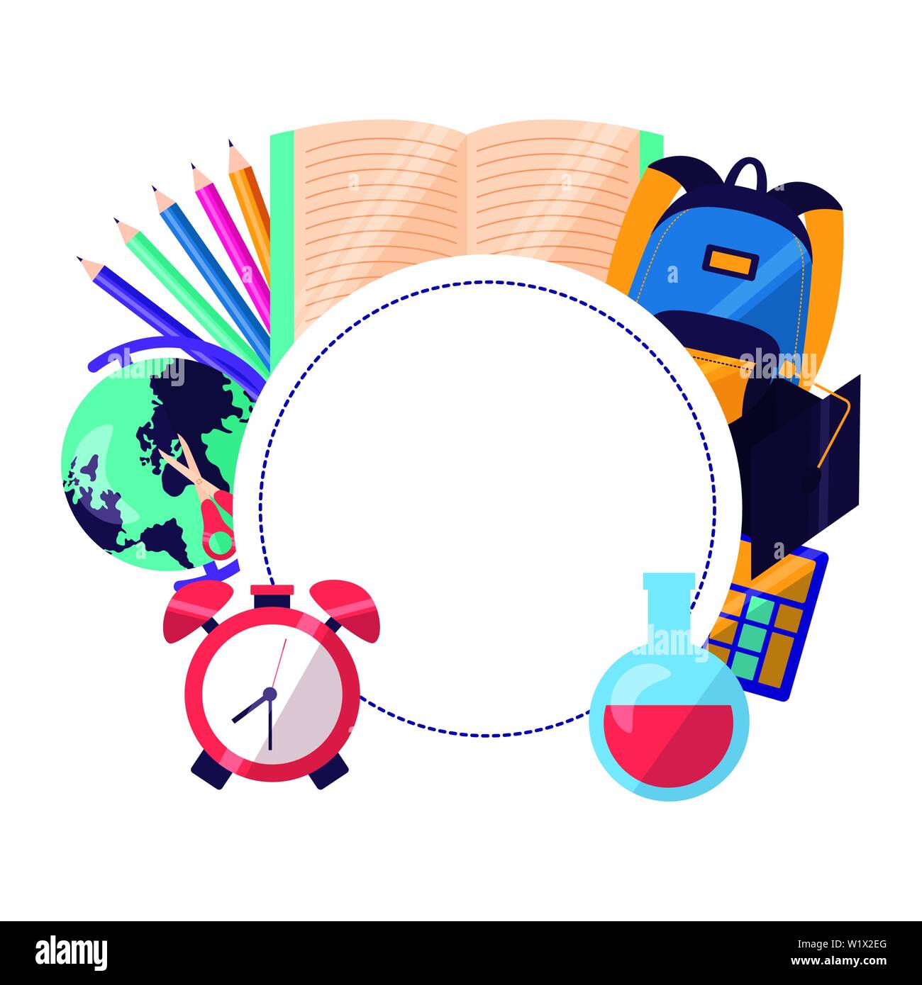 back to school flat design Stock Vector Image & Art - Alamy