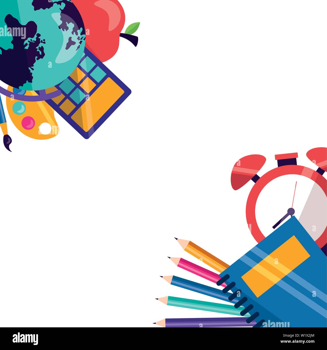 back to school flat design Stock Vector Image & Art - Alamy