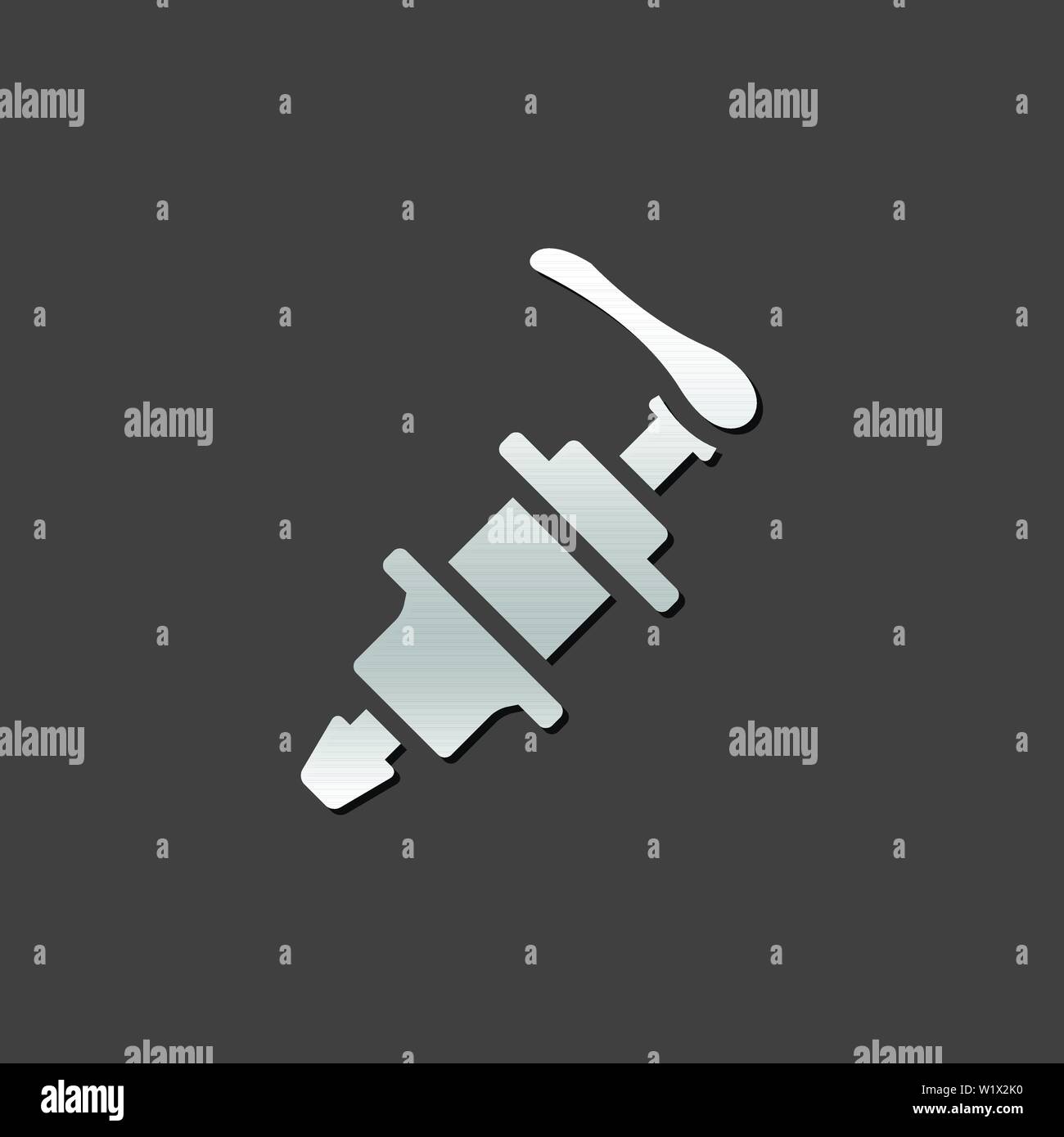 Bicycle hub icon in metallic grey color style. Transportation sport ...