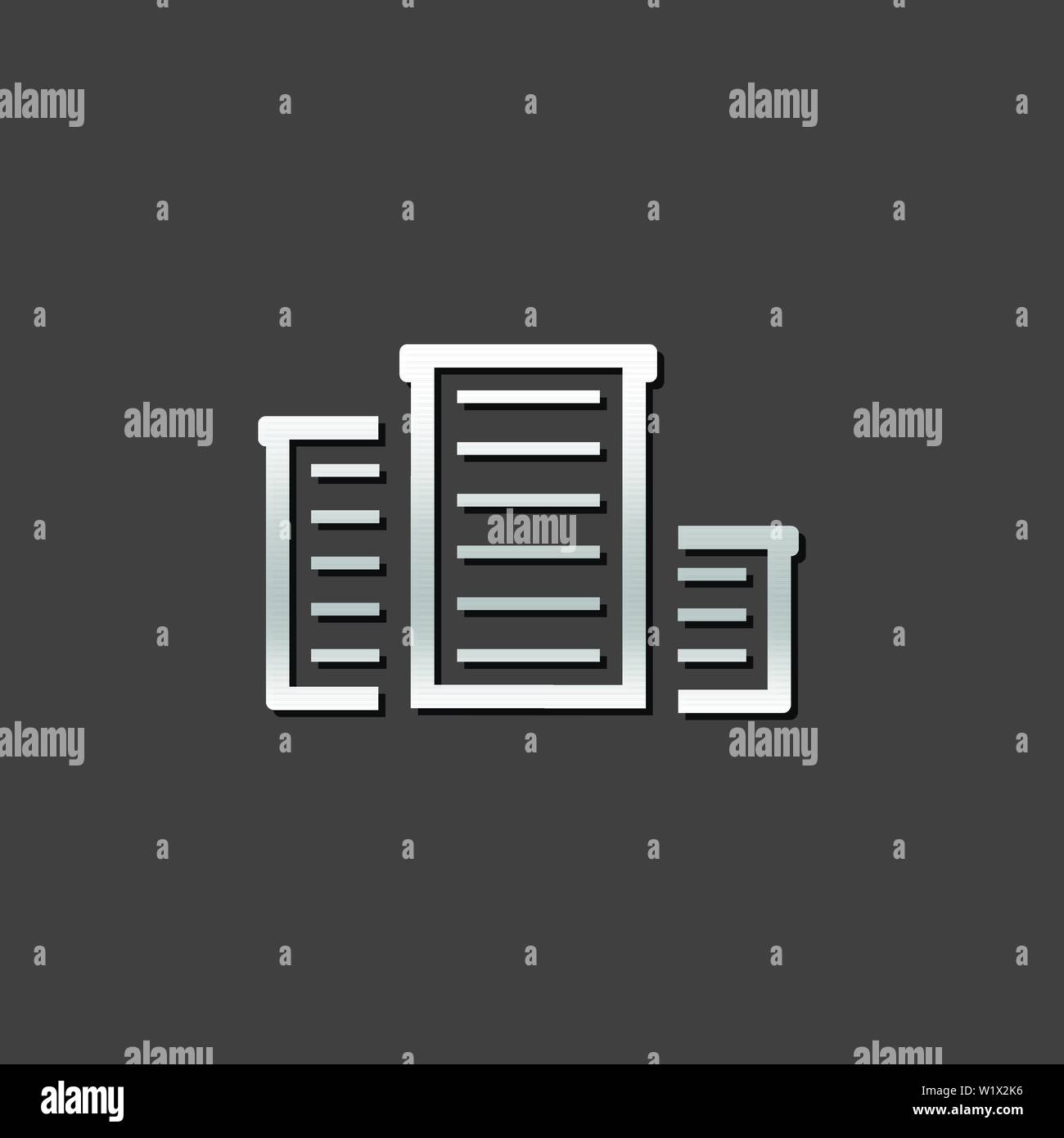Hotel building icon in metallic grey color style. Accommodations sleep ...