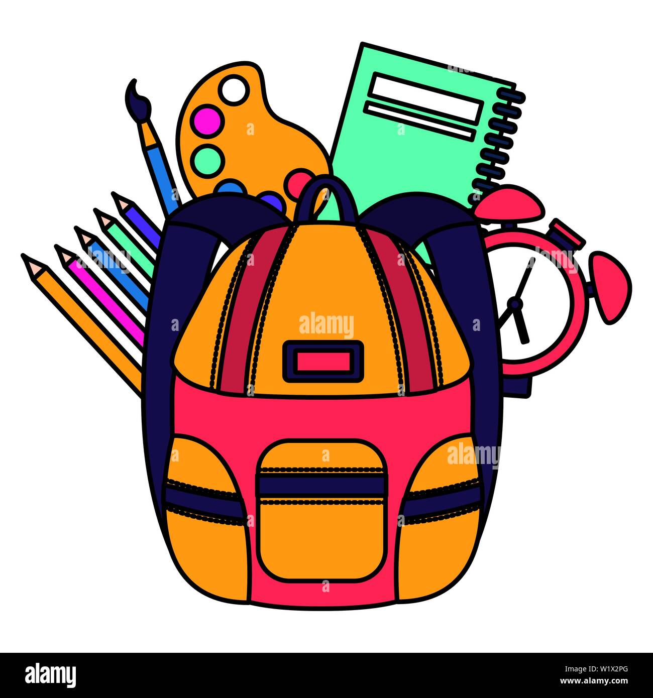 back to school flat design Stock Vector Image & Art - Alamy