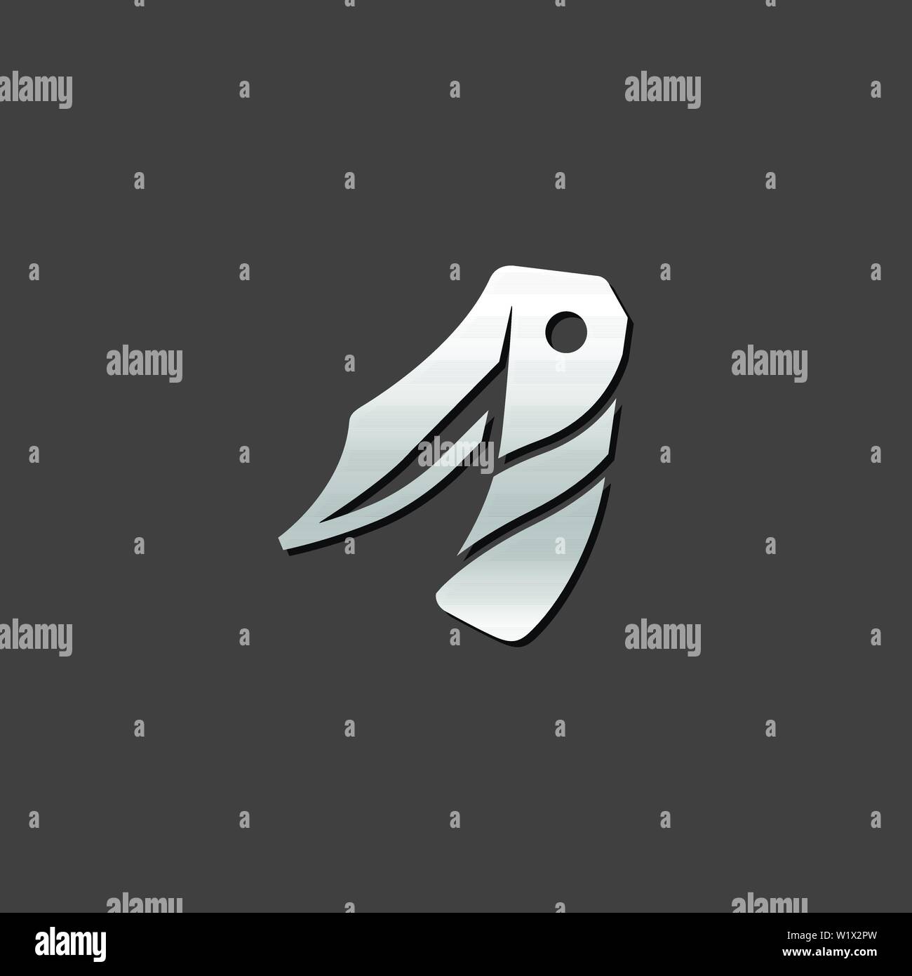 Knife icon in metallic grey color style. Weapon assault danger dagger ...