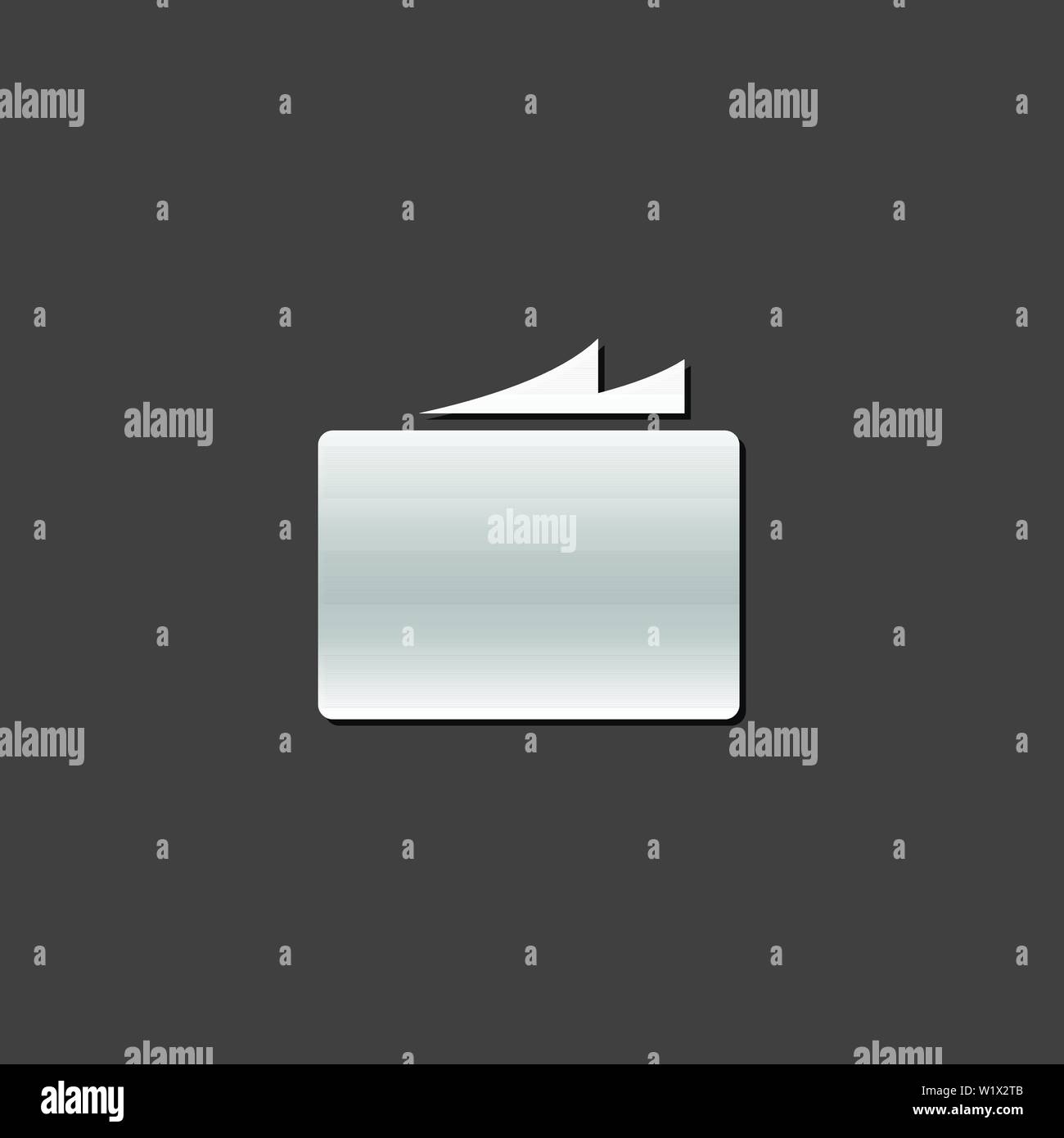 Paper stack icon in metallic grey color style. Office business supply ...