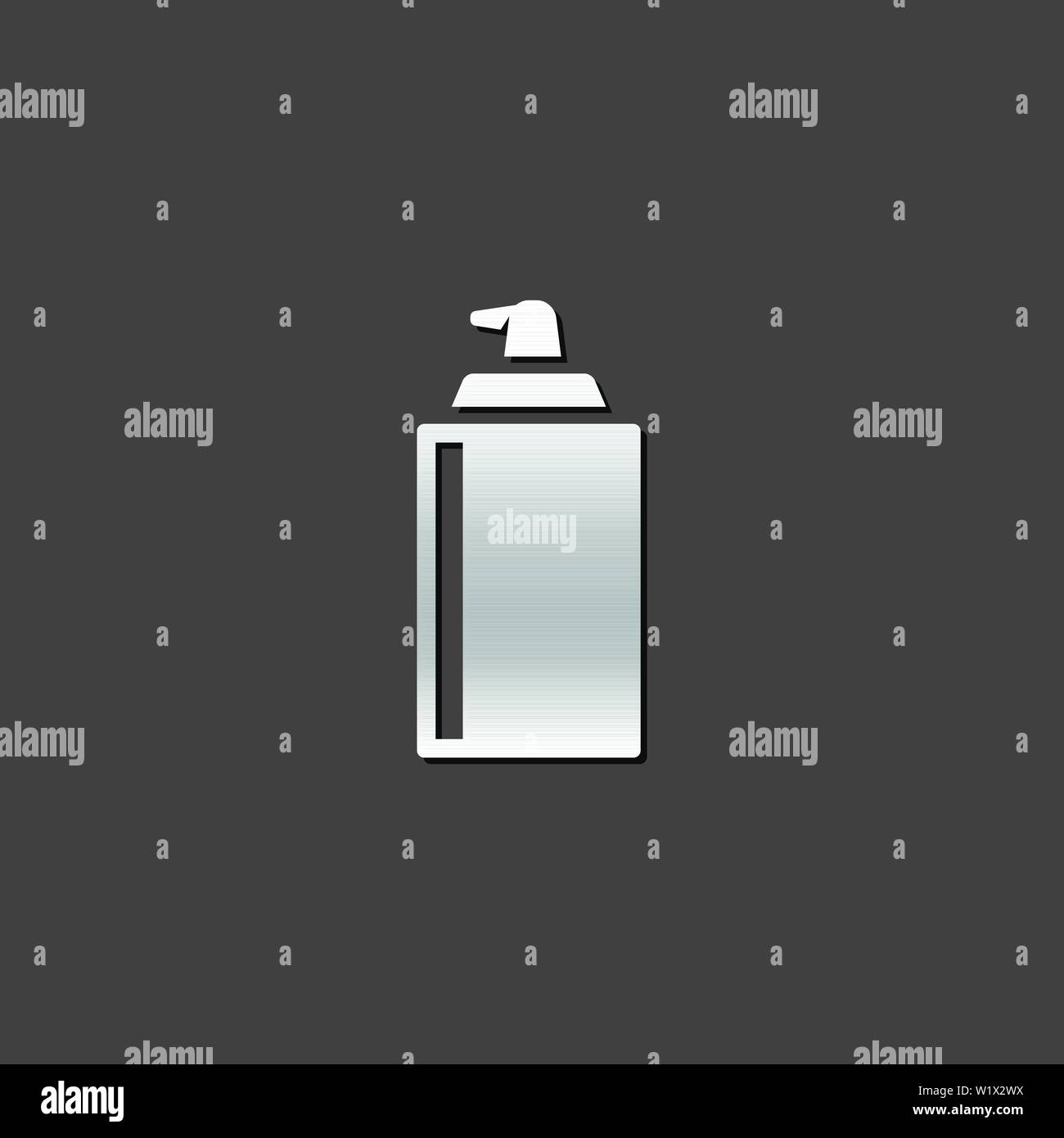 Liquid spray icon in metallic grey color style. Paint disinfectant ...