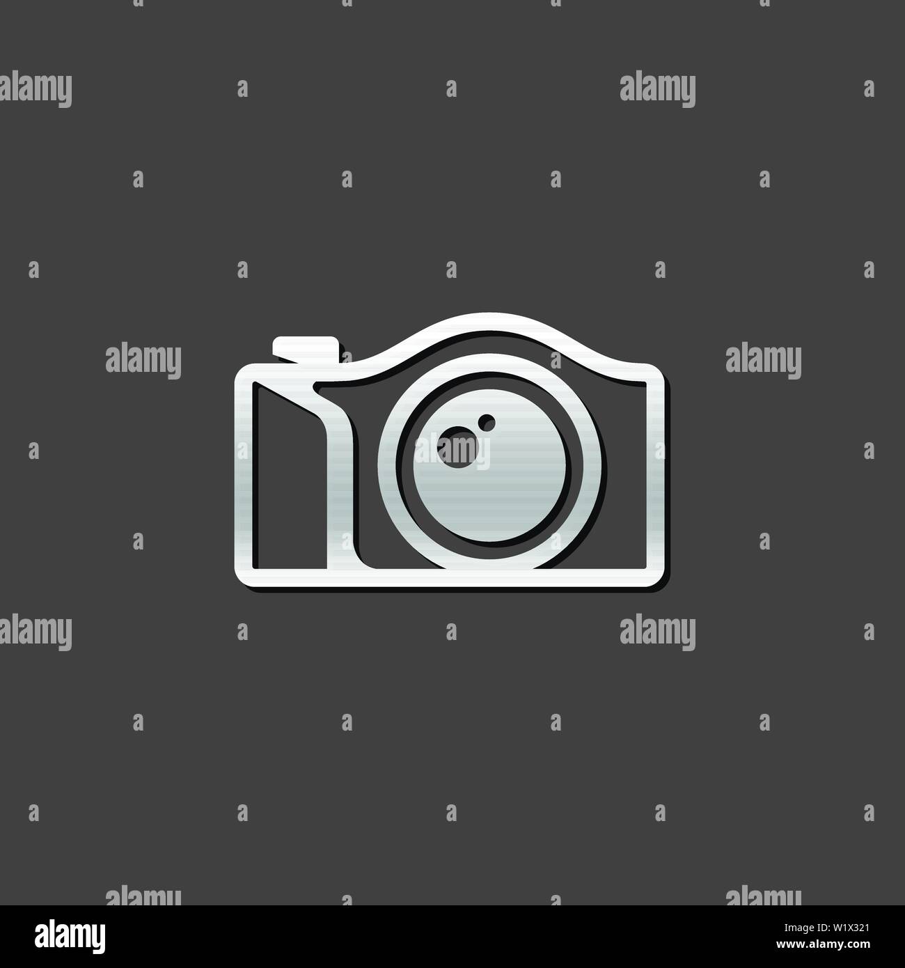 Camera icon in metallic grey color style. Photography mirror less ...