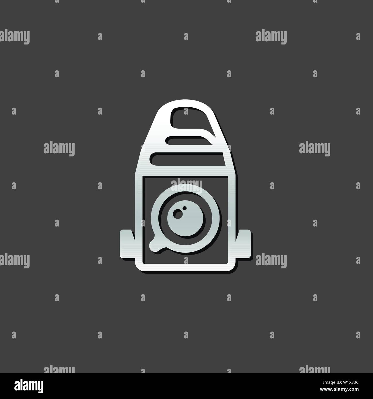 Camera icon in metallic grey color style. Vintage retro photography ...