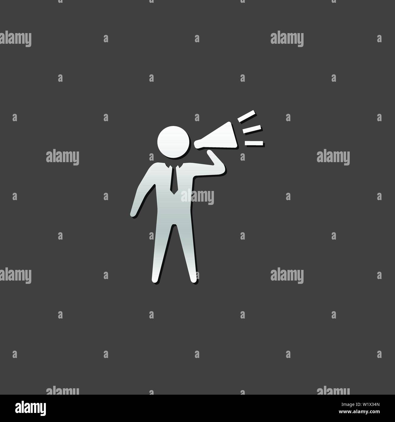 Man megaphone speech Black and White Stock Photos & Images - Alamy