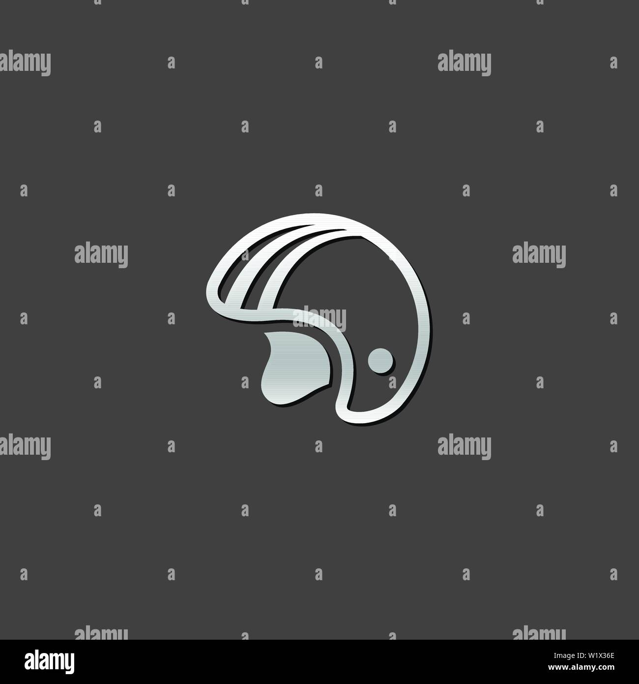 Motorcycle helmet icon in metallic grey color style. Sport head ...