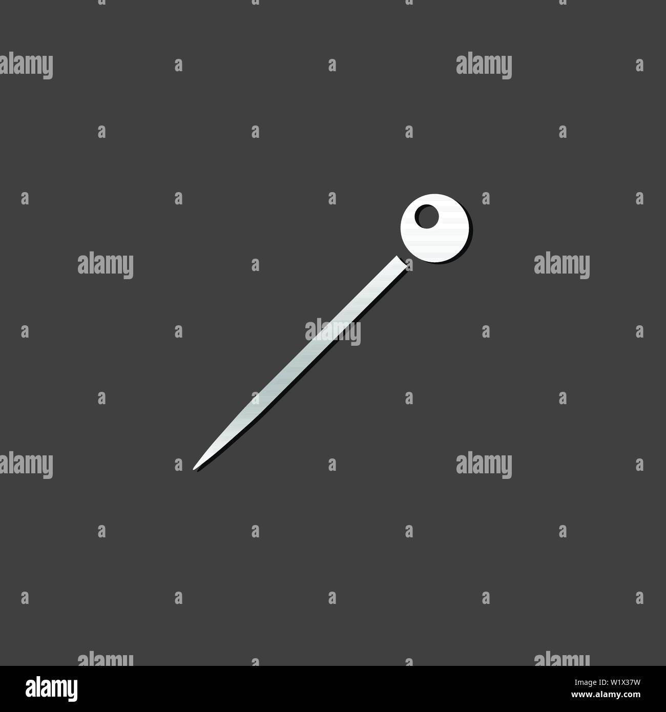 Needle icon in metallic grey color style. Fashion industry tailor Stock ...