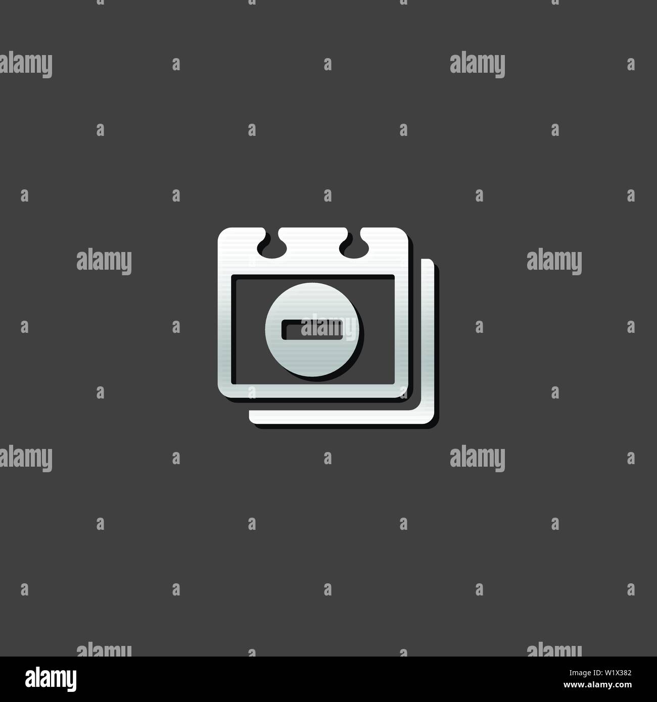 Unavailable label icon in metallic grey color style. Calendar job work ...