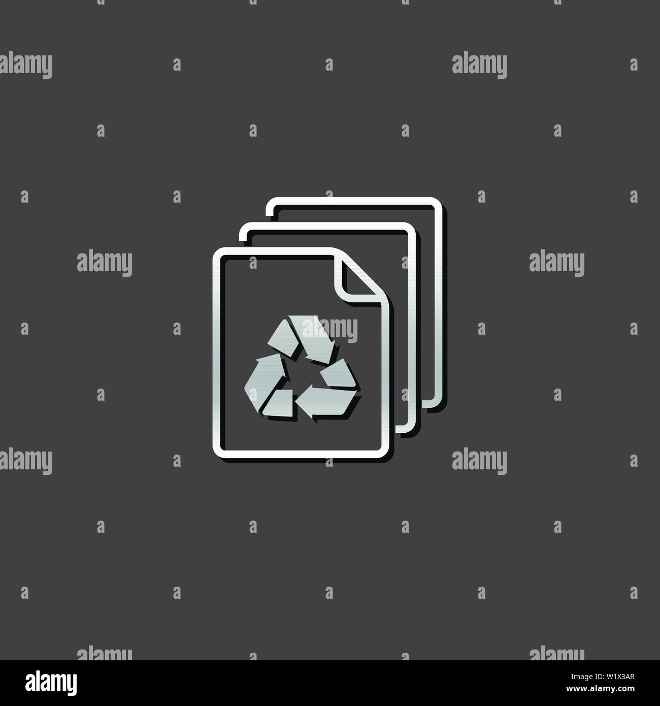 Recycle symbol icon in metallic grey color style. Environment go green ...