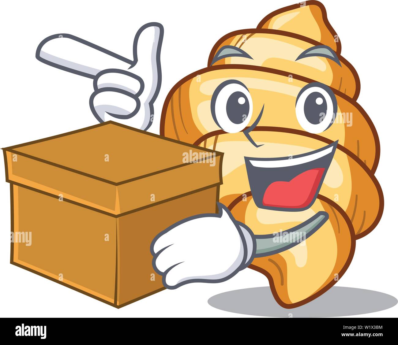 With box gnocchi pasta above wooden cartoon table Stock Vector Image ...