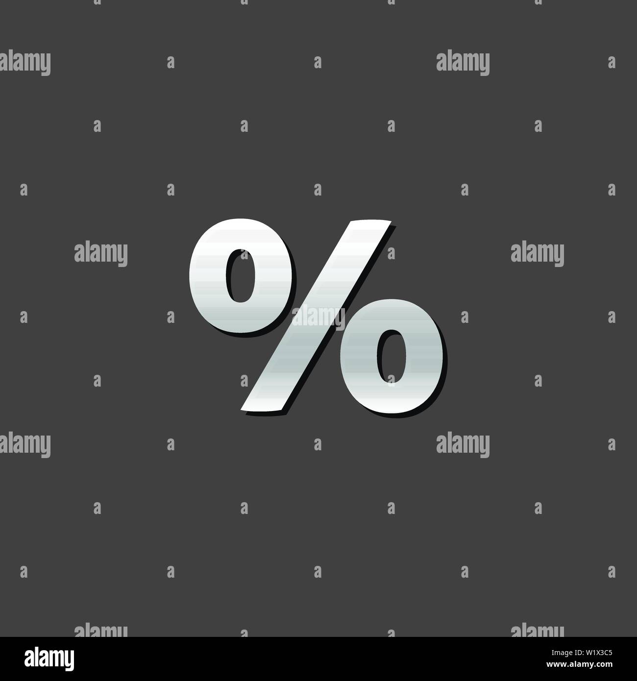 Percent symbol icon in metallic grey color style. Math mathematics ...