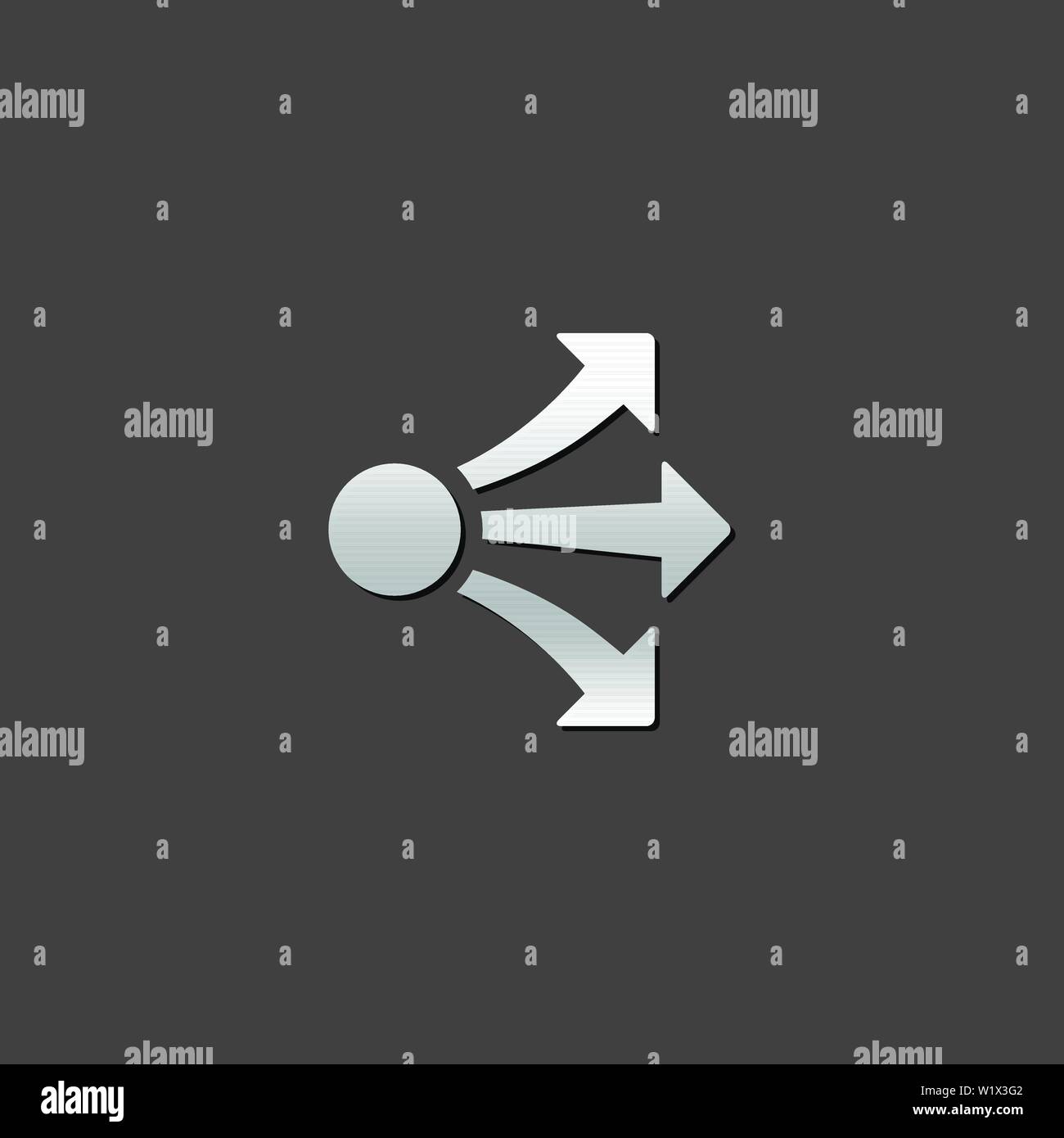 Propagate arrows icon in metallic grey color style. Business management ...