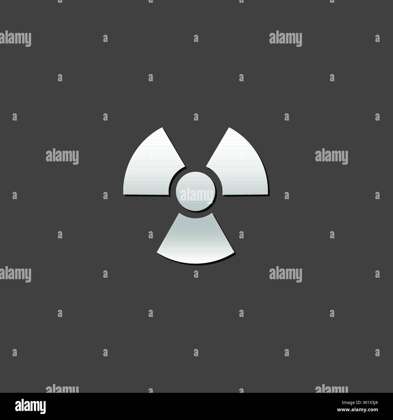 Radioactive symbol icon in metallic grey color style. Science research ...