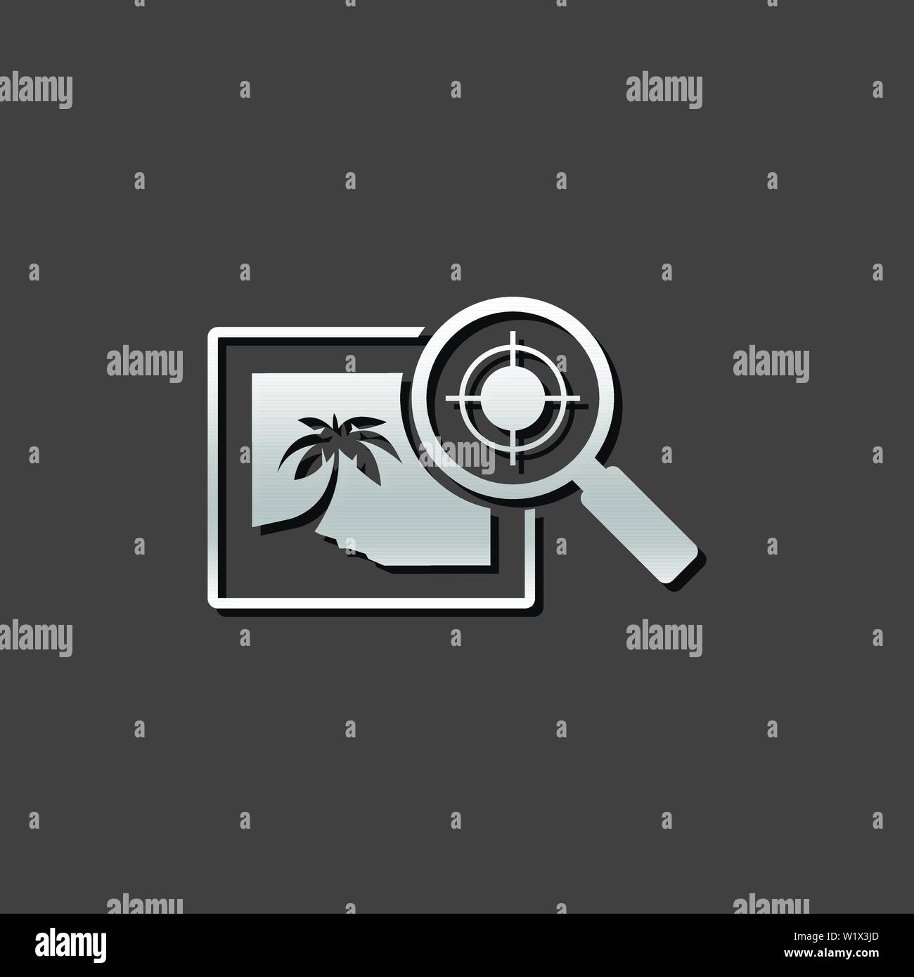 Printing quality control icon in metallic grey color style. Print shop ...
