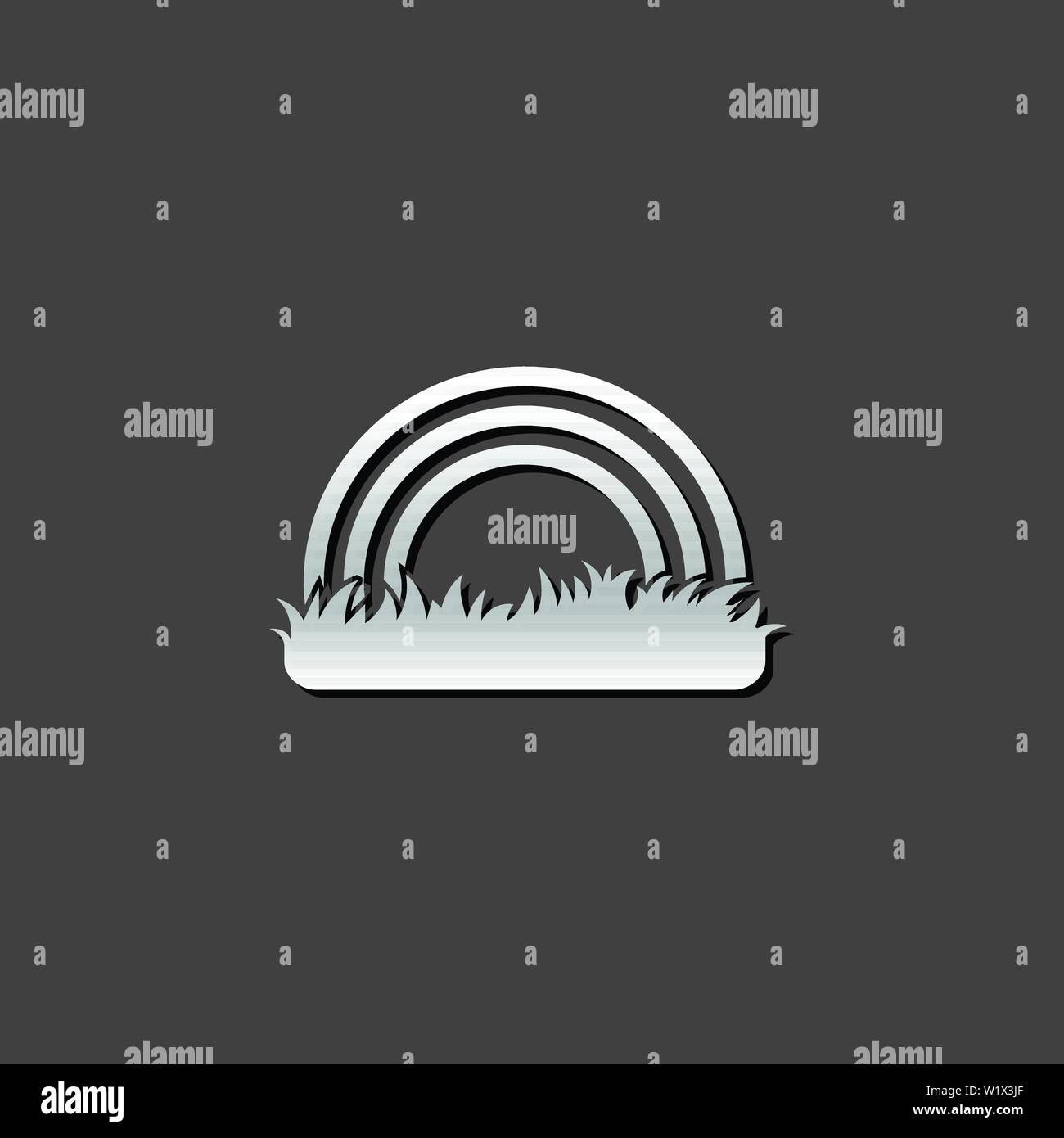 Rainbow icon in metallic grey color style. Colors arch weather Stock ...