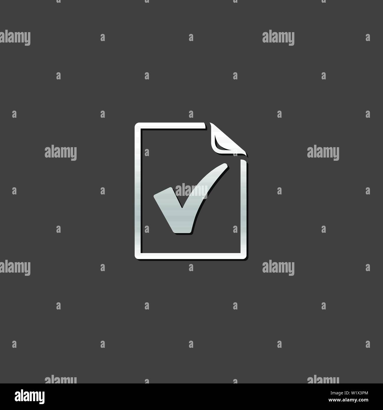 check mark icon in metallic grey color style. Events organizer reminder ...
