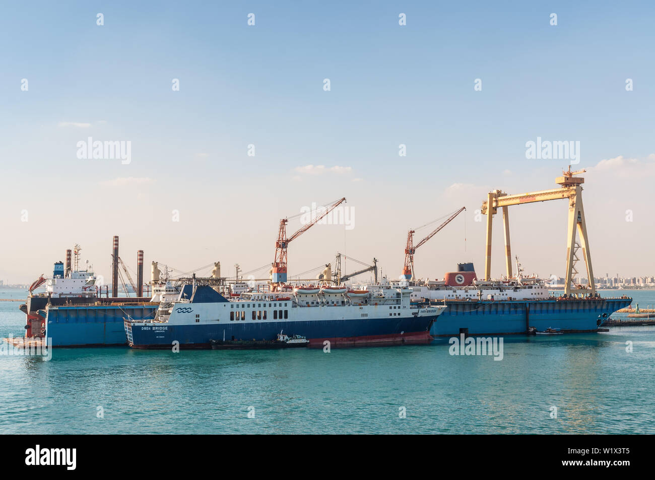 Port Tewfik, Egypt - November 5, 2017: Passenger ship Duda Bridge at ...